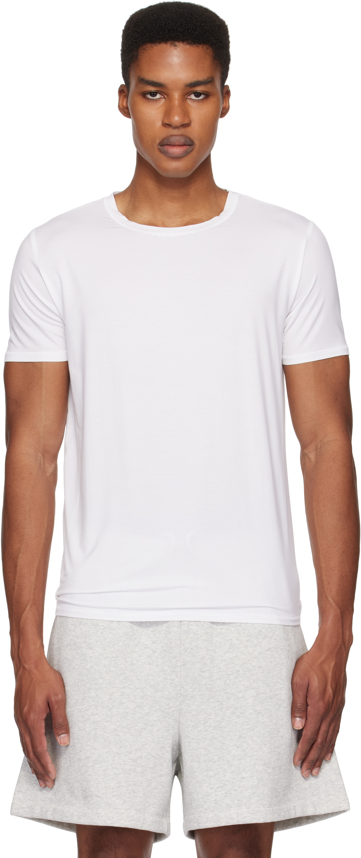 SKIMS Three-Pack White SKIMS Stretch T-shirts SKIMS