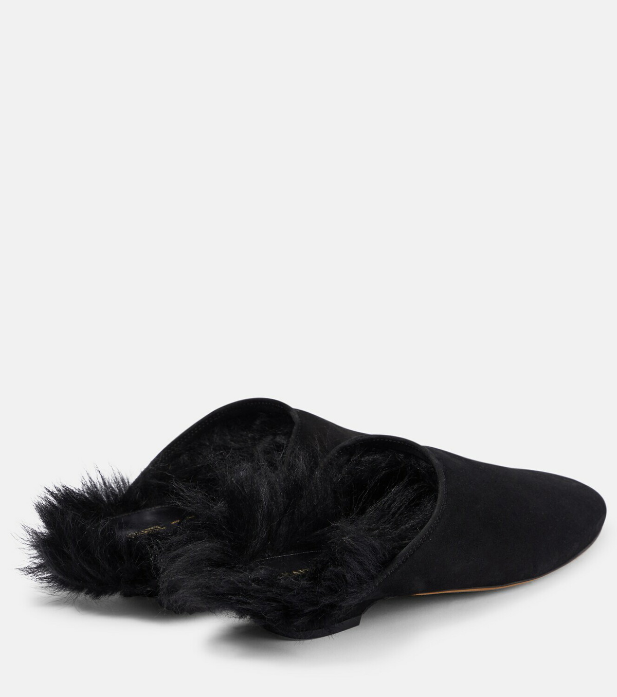Khaite Otto shearling-trimmed suede mules Khaite