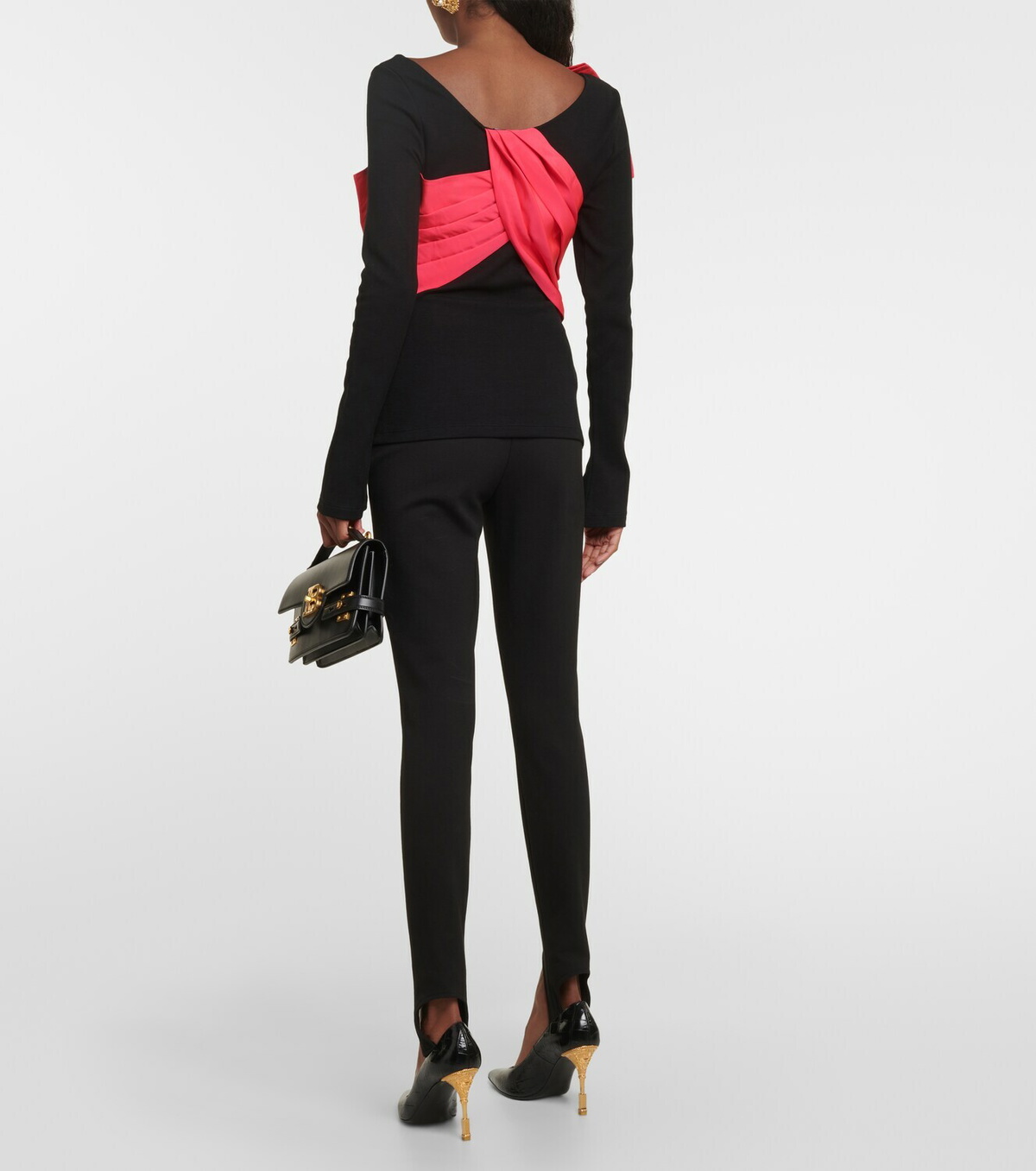 Balmain Bow-detailed jersey top Balmain
