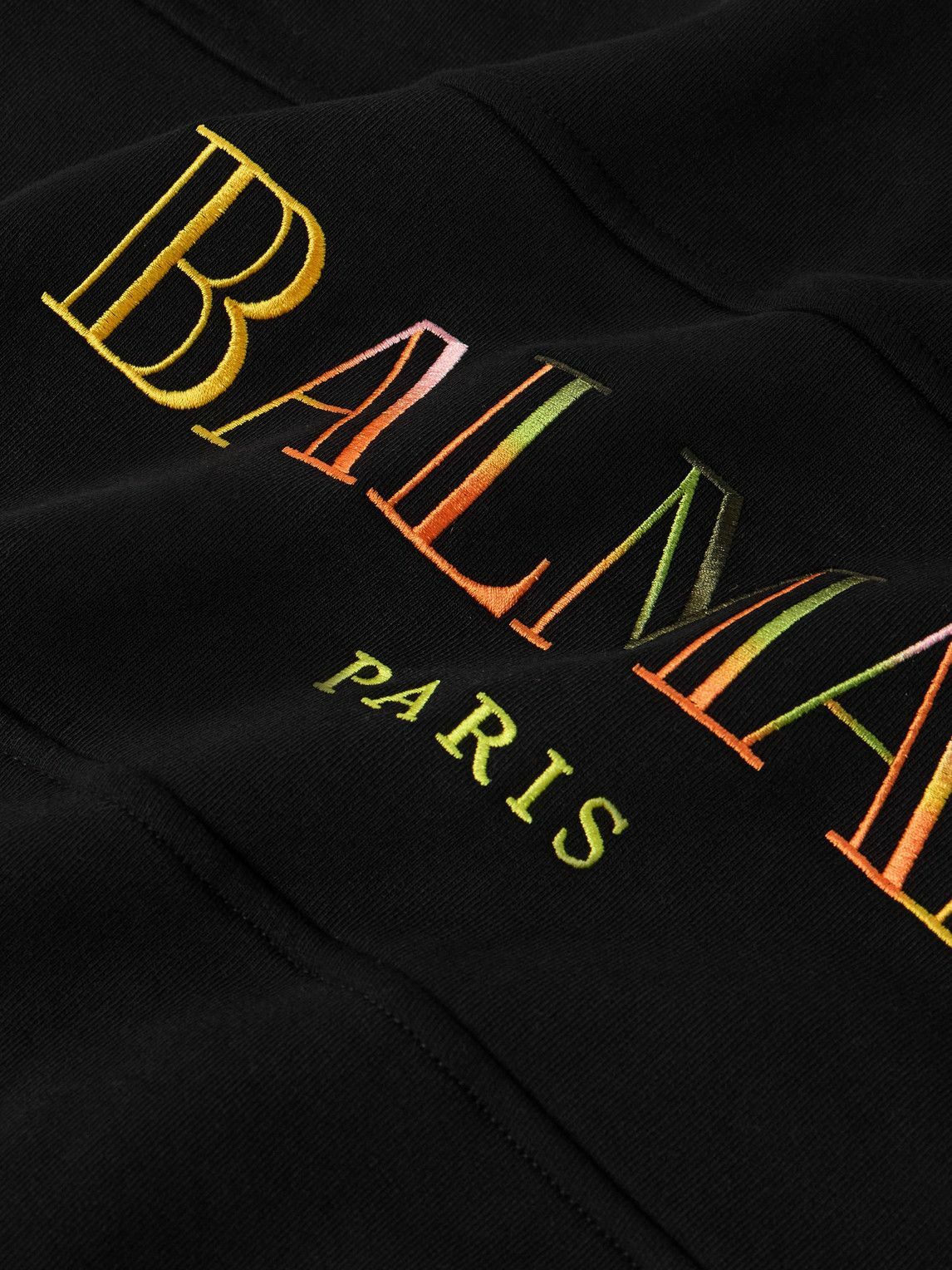 Balmain - Logo-Embroidered Cotton-Jersey Sweatshirt - Black Balmain