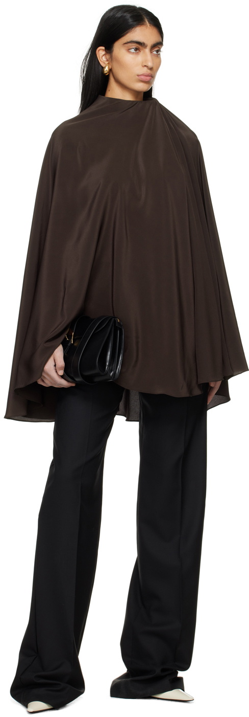 Marie Adam-Leenaerdt Brown Cape Blouse MARIE ADAM-LEENAERDT