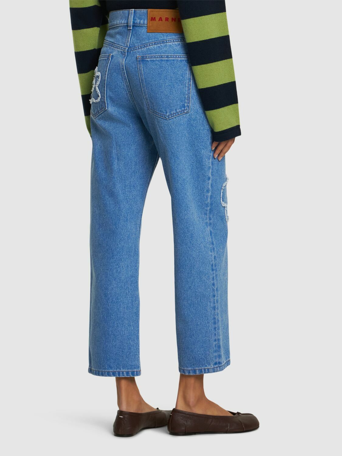 MARNI Coated Cotton Denim Straight Jeans Marni