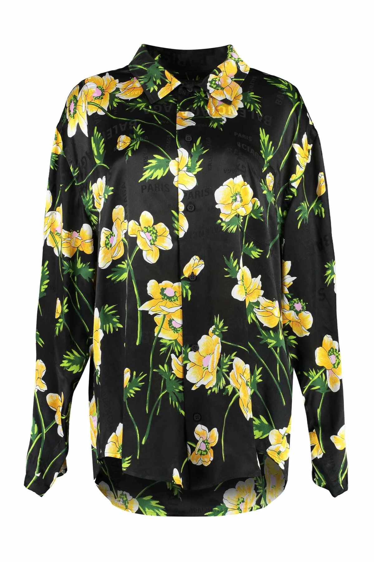 Balenciaga Silk Shirt With Floral Pattern Balenciaga