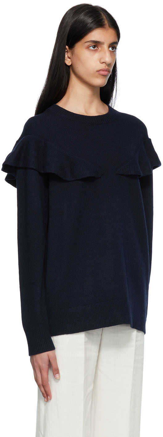 Chloé Navy Ruffled Sweater Chloe