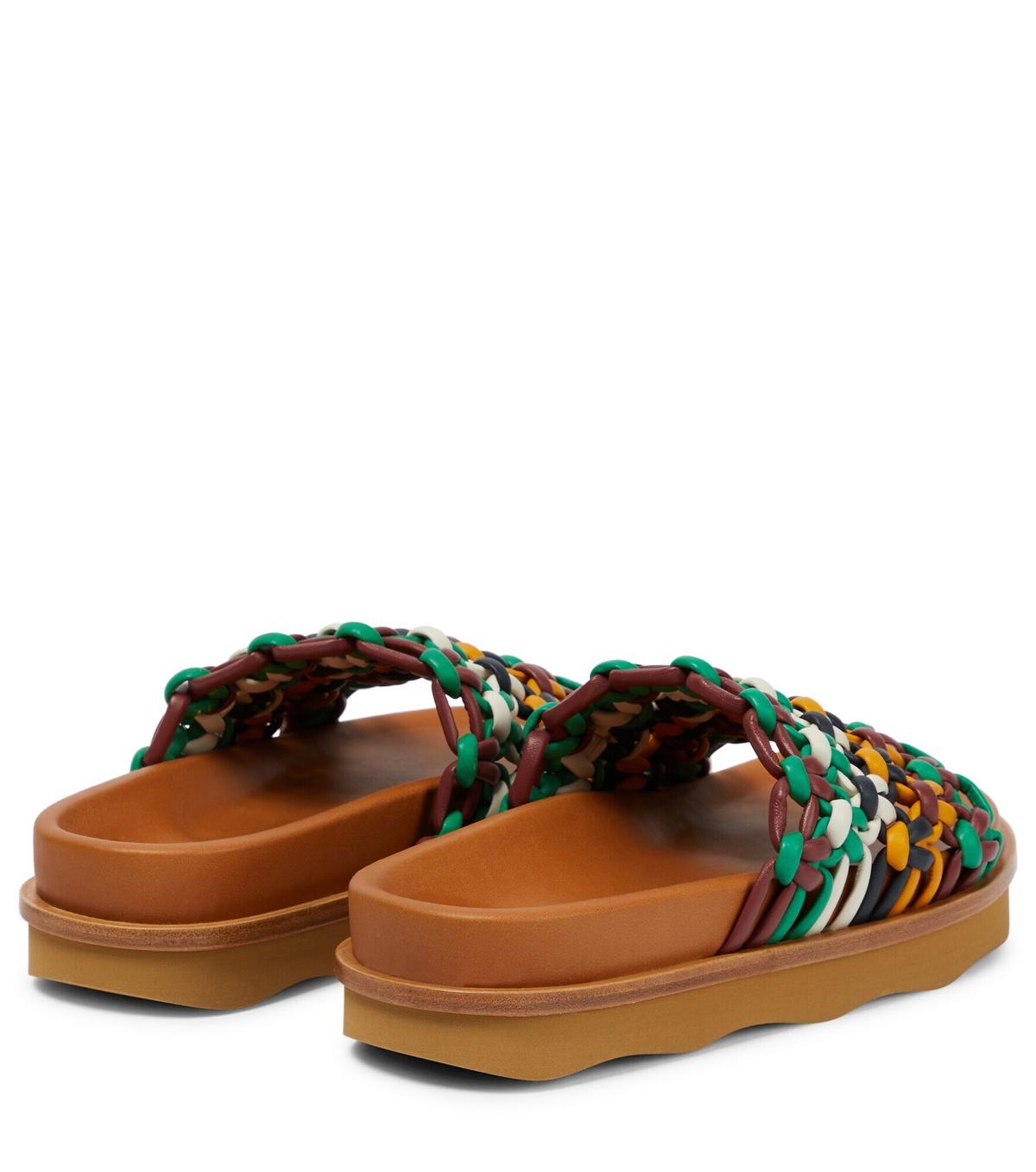 Chloe - Wavy woven leather slides Chloe