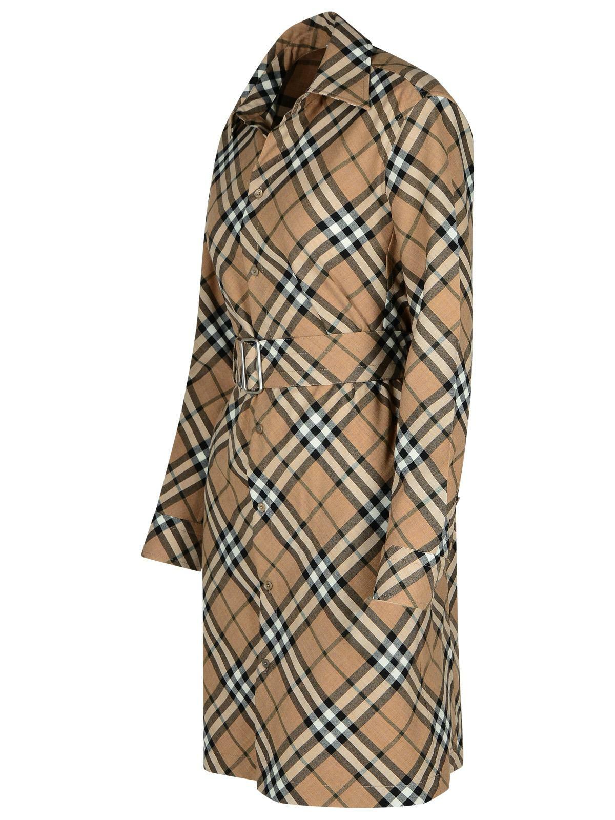 Burberry check Dress In Beige Wool Blend Burberry