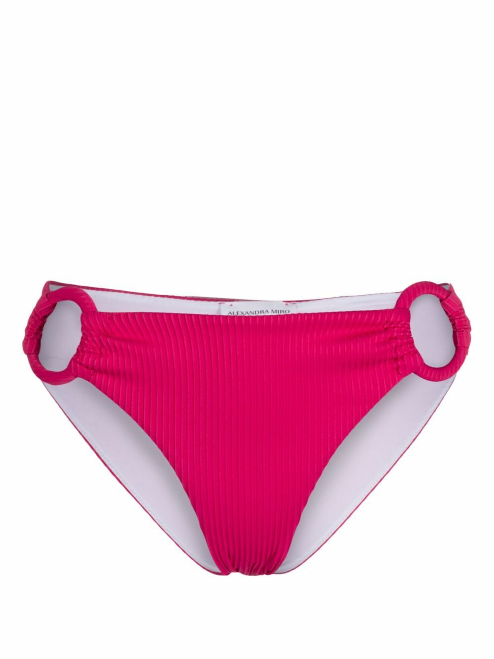 Alexandra Miro Pink Ring-Embellishment Plissé Bikini Bottoms Alexandra Miro