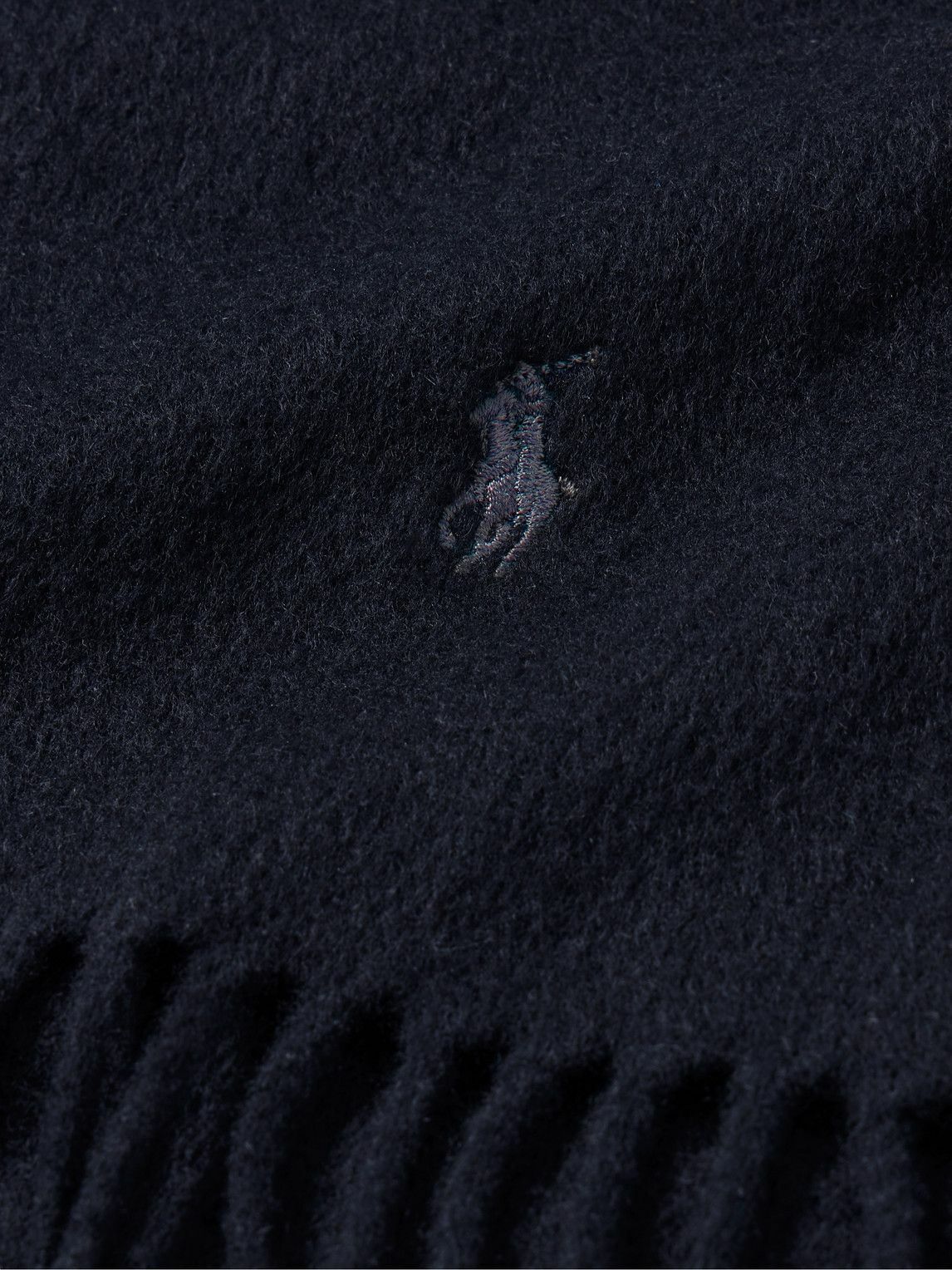 Polo Ralph Lauren - Logo-Embroidered Fringed Cashmere Scarf Polo Ralph ...