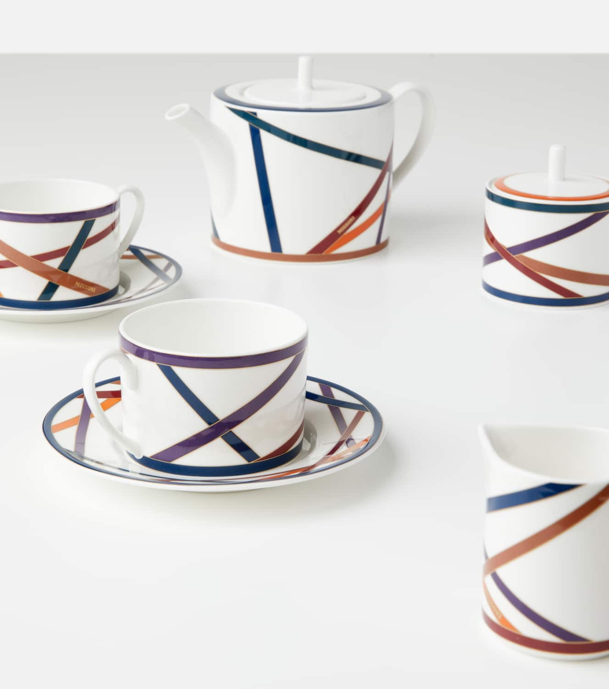 Missoni Nastri set of 2 teacups and saucers Missoni