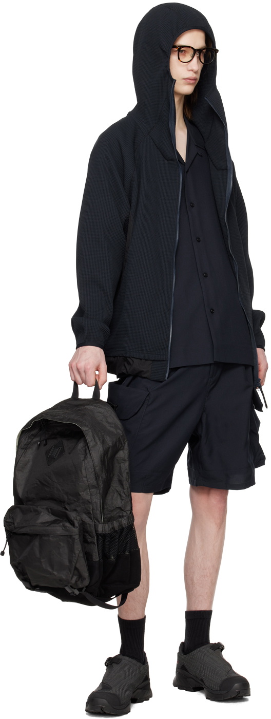 meanswhile Navy Funnel Neck Hoodie meanswhile