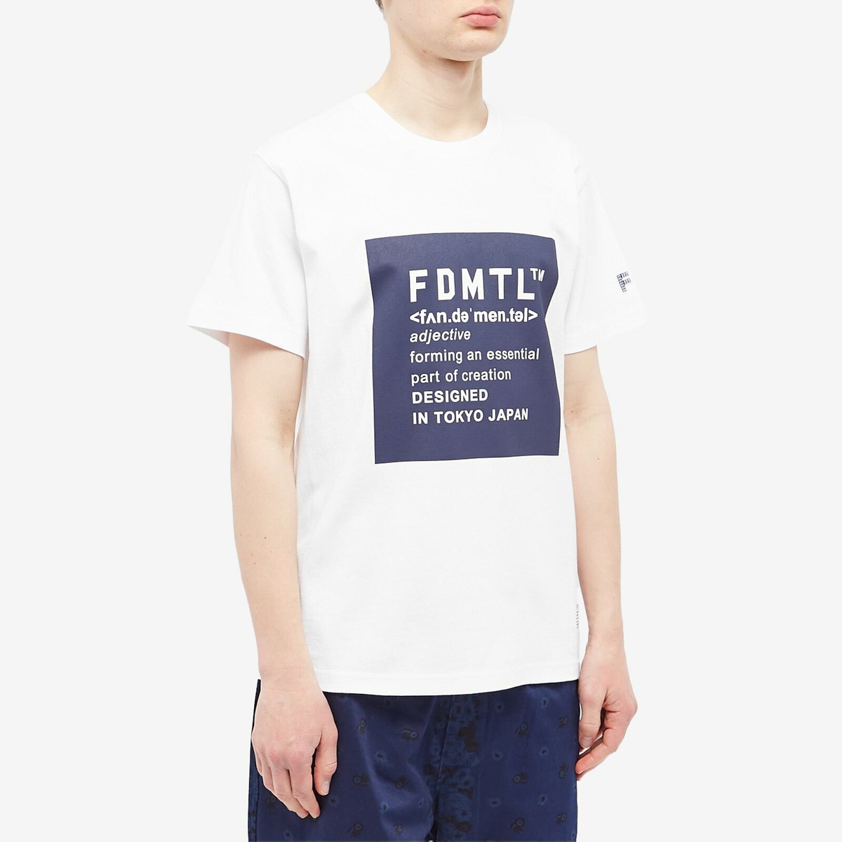 FDMTL Men's Square Logo T-Shirt in White FDMTL