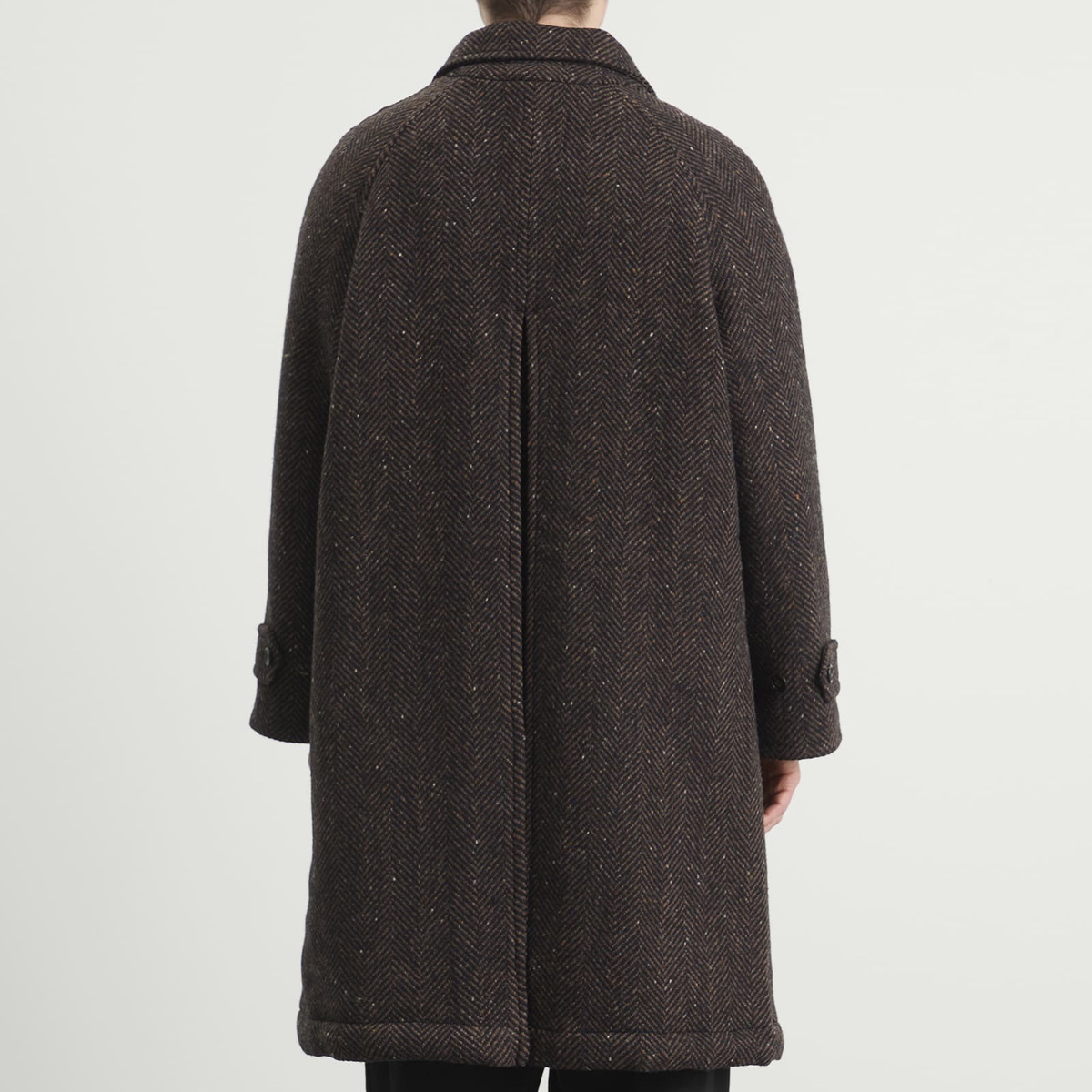 Drake's Men's x Nanga Raglan Overcoat in Brown Drake's