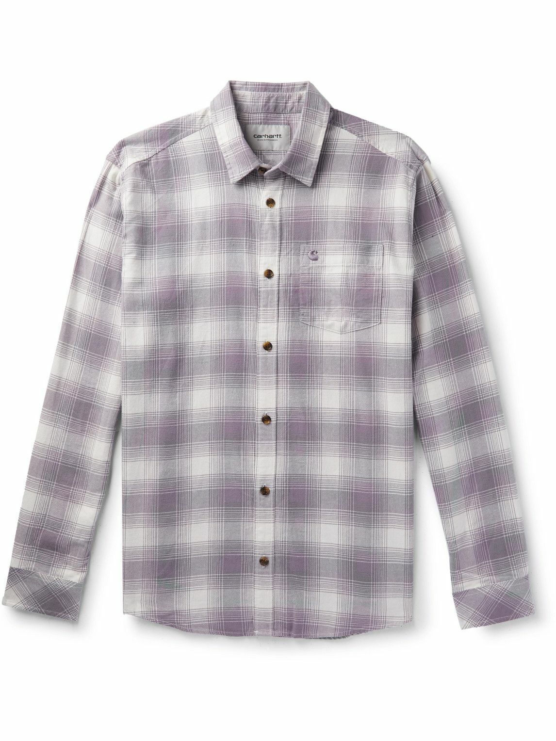 Carhartt WIP - Deaver Checked Garment-Dyed Cotton-Twill Shirt - Purple ...