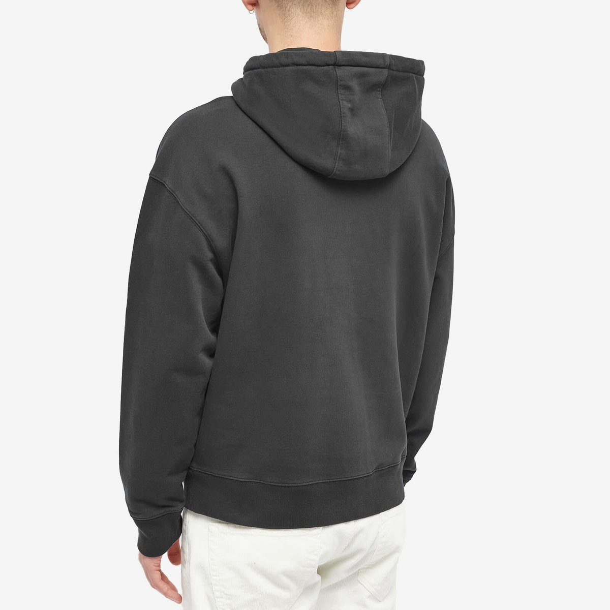 Maison Kitsuné Men's Tonal Fox Head Patch Oversize Hoodie in Black Maison Kitsune
