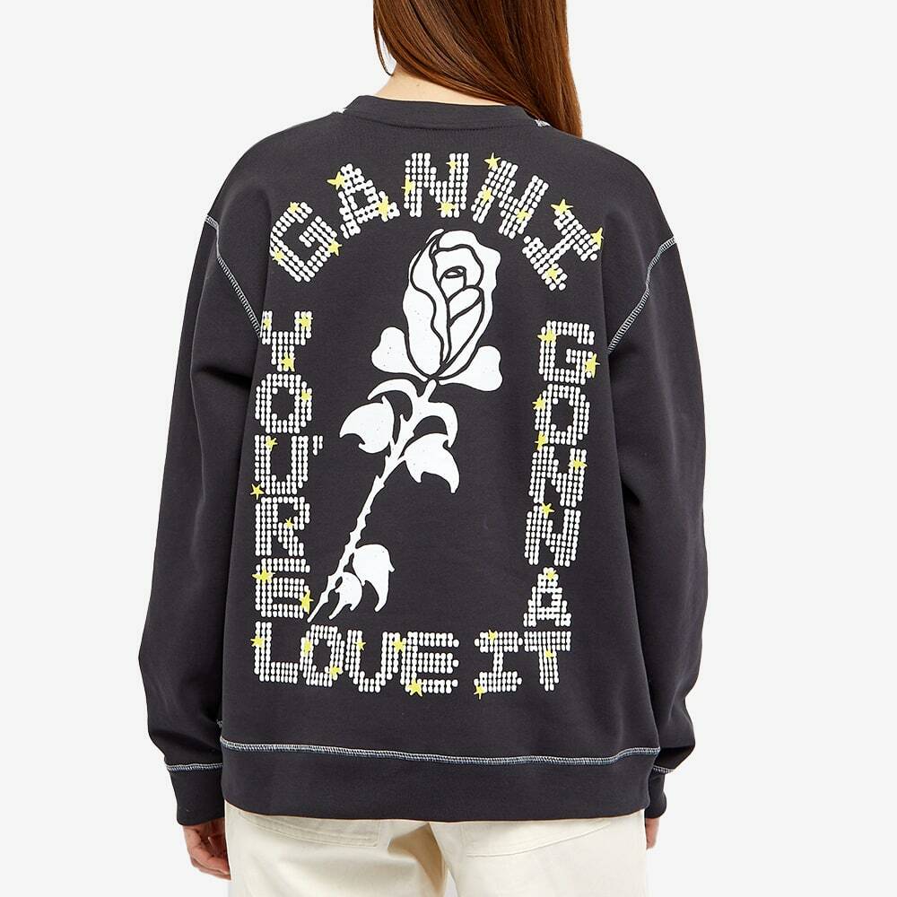 GANNI Women's Isoli Dark Rose Relaxed Sweat in Phantom GANNI