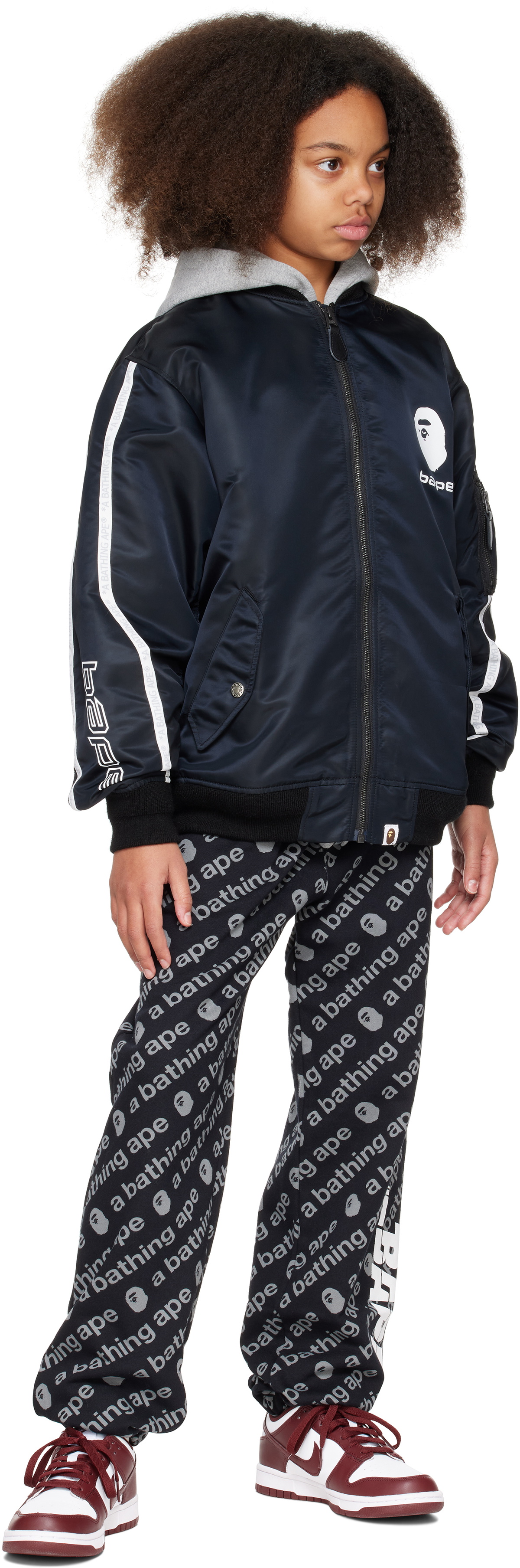 BAPE Kids Black BAPE Line Sweatpants A Bathing Ape