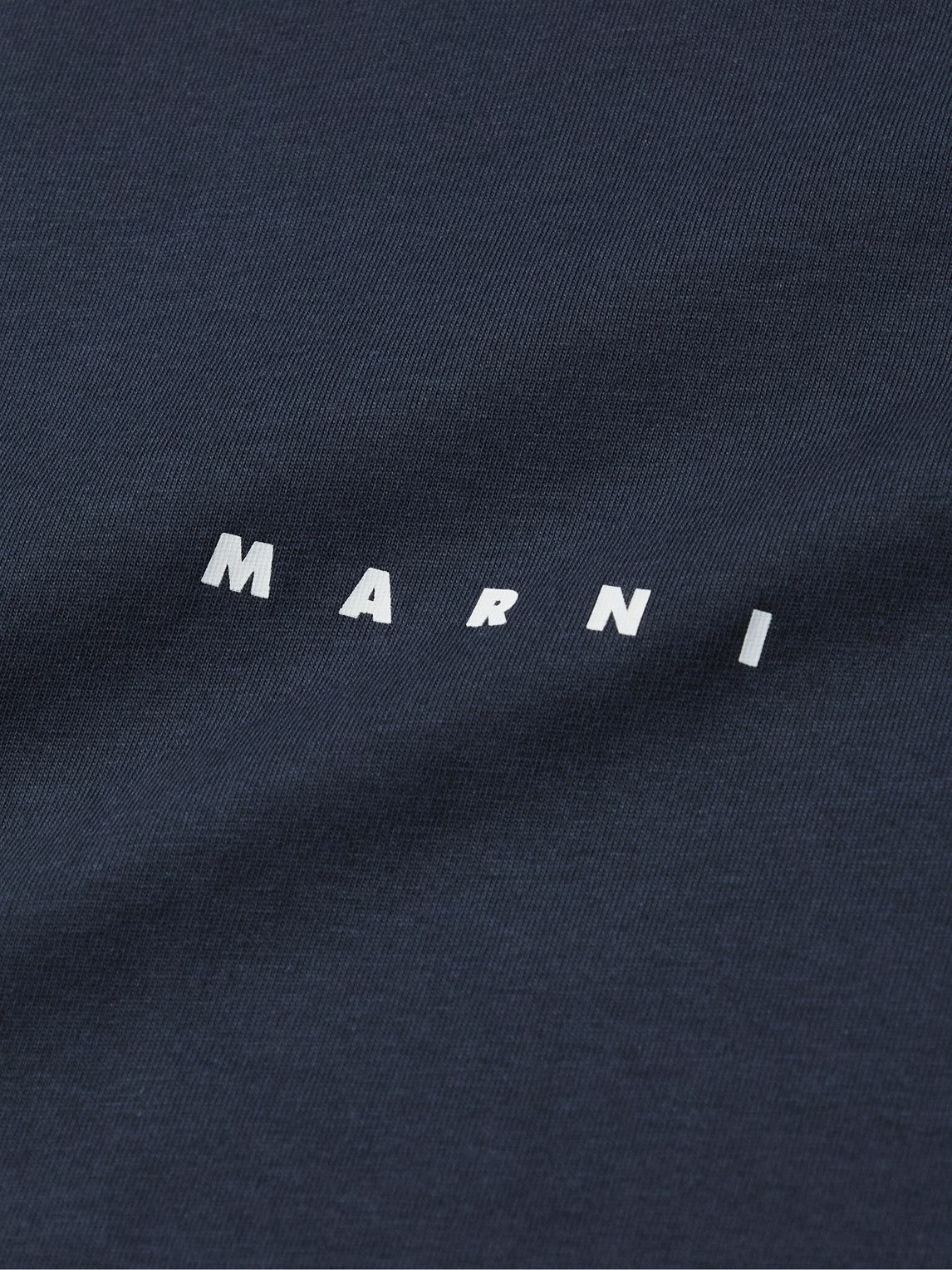 Marni - Logo-Print Cotton-Jersey T-Shirt - Blue Marni