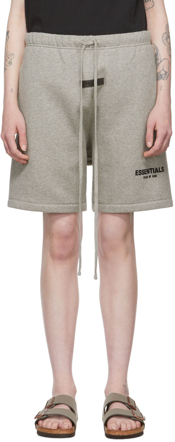 Essentials Gray Cotton Shorts Essentials