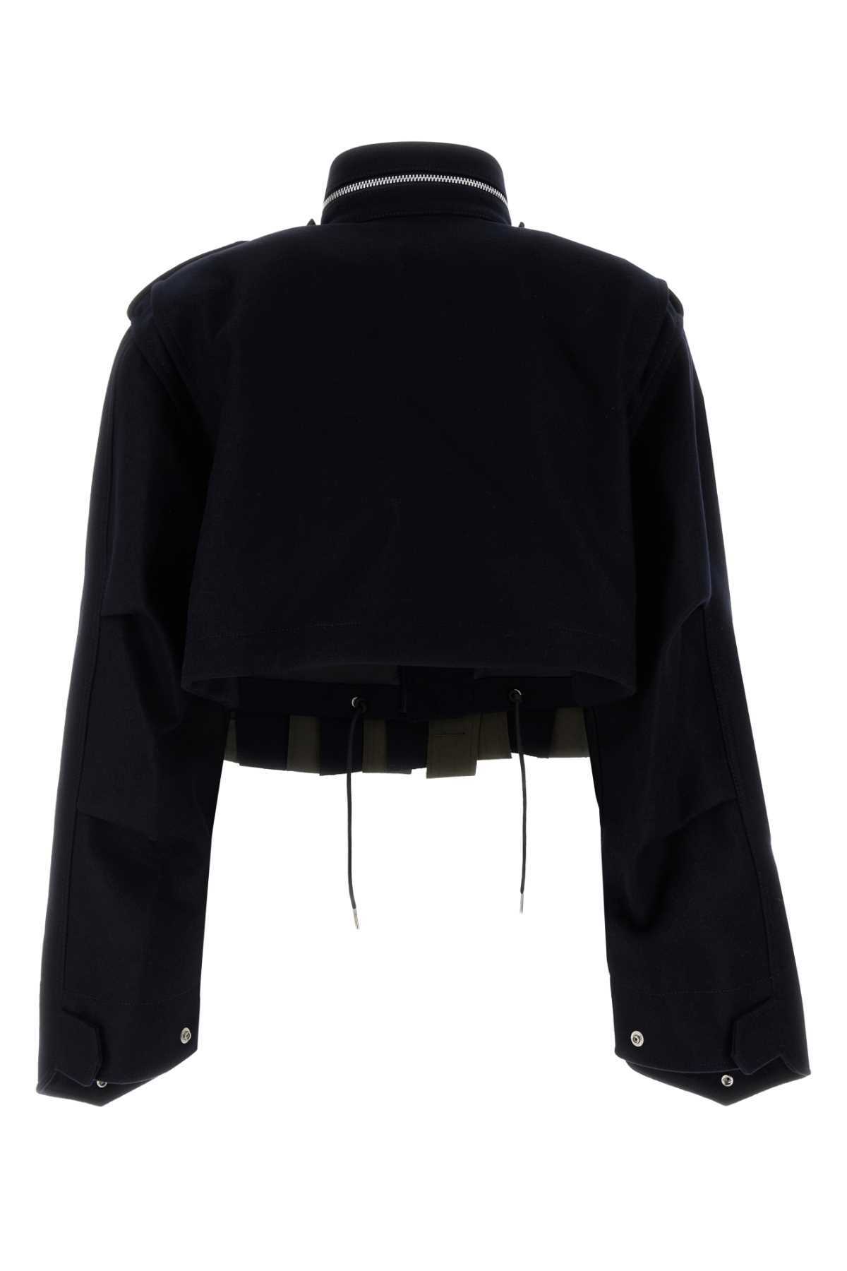 Sacai Two-tone Wool Bomber Jacket Sacai