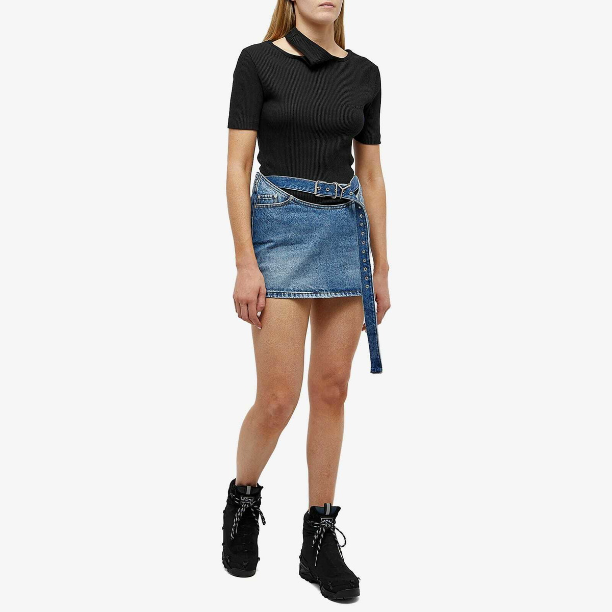 Y-Project Women's Classic Double Collar T-Shirt in Black Y/Project