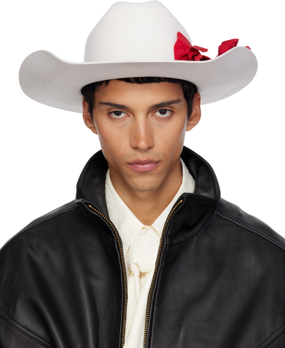 WILLY CHAVARRIA Off-White Flower Hat Willy Chavarria