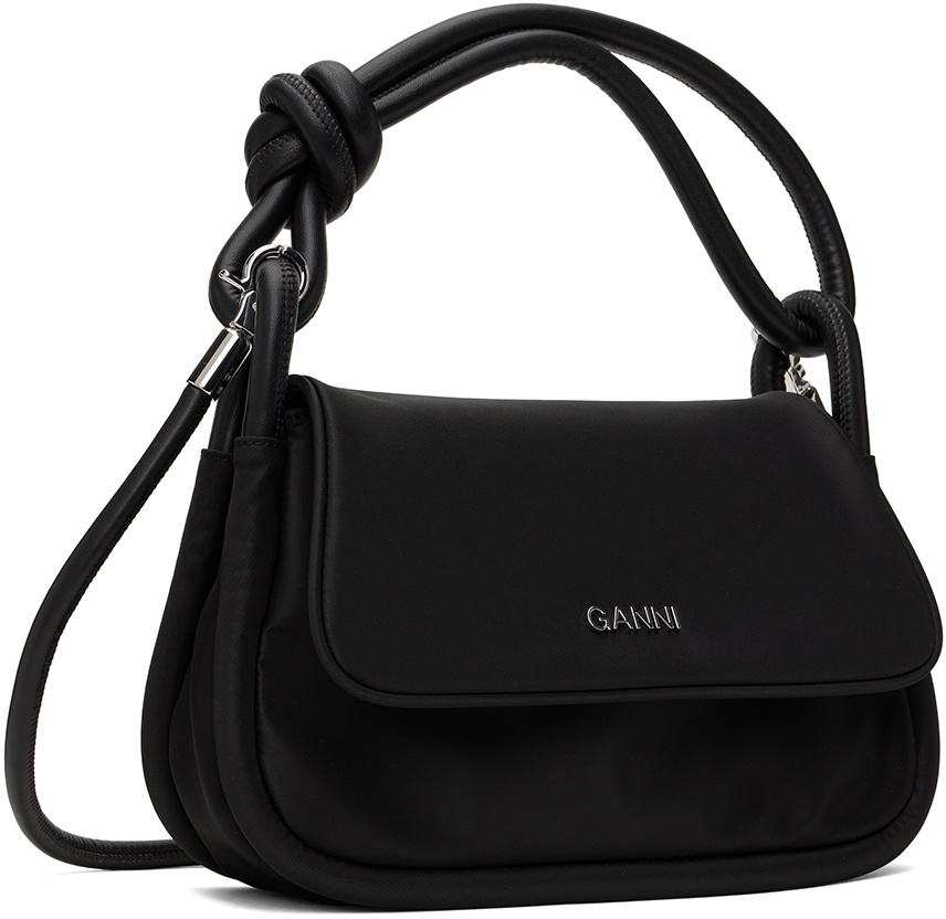 GANNI Black Knot Flap Over Bag GANNI
