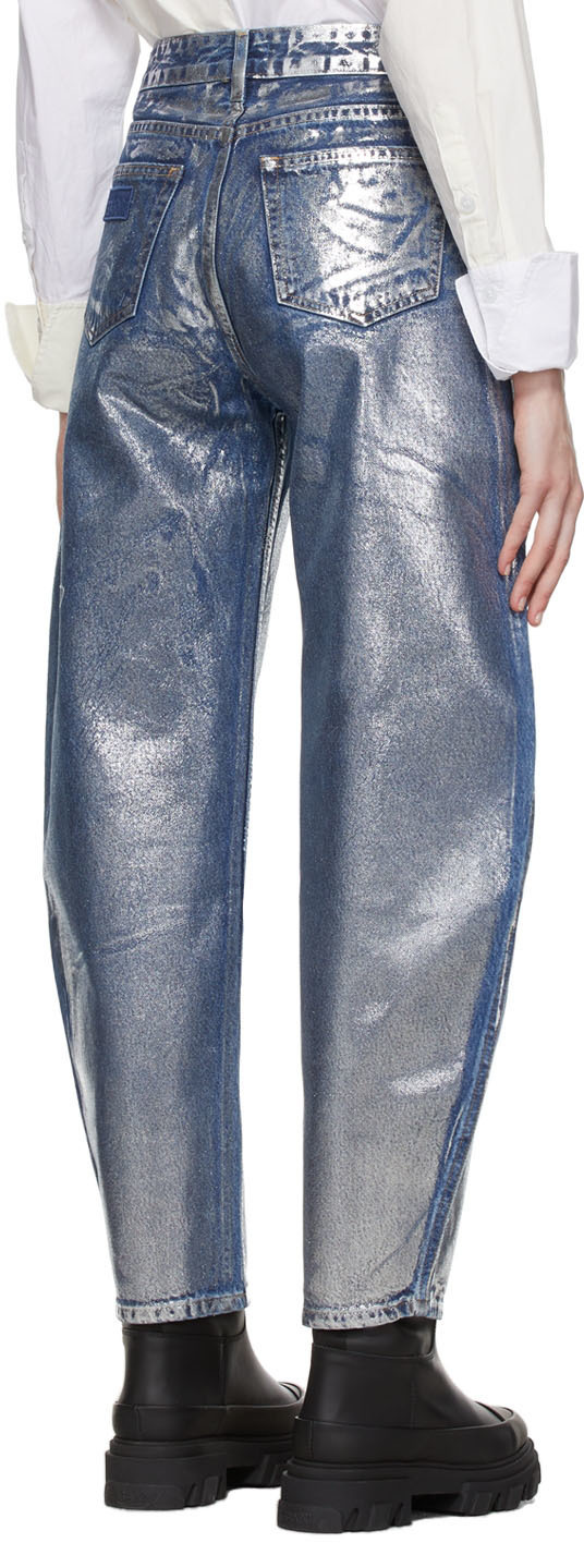 GANNI Indigo & Silver Denim Stary Jeans GANNI