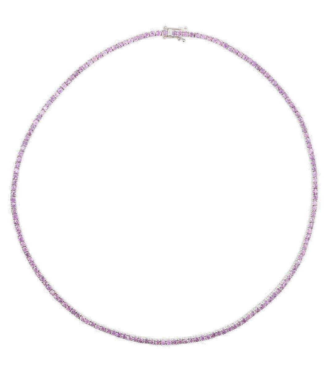 Roxanne First 14kt white gold necklace with lilac sapphires Roxanne First