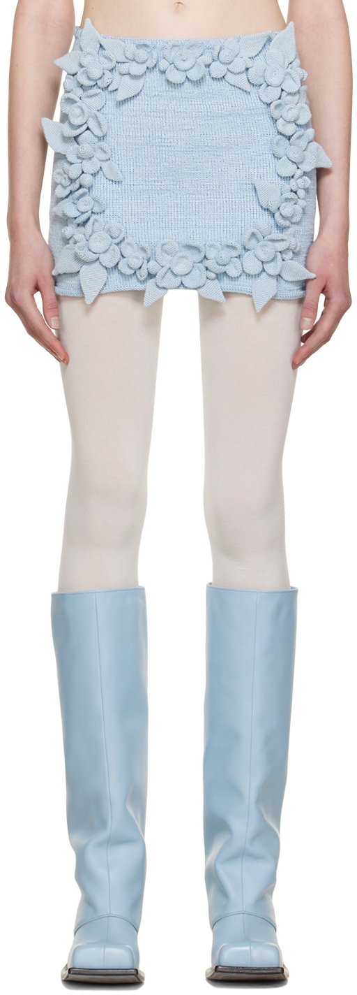 FIDAN NOVRUZOVA Blue Floral Miniskirt FIDAN NOVRUZOVA