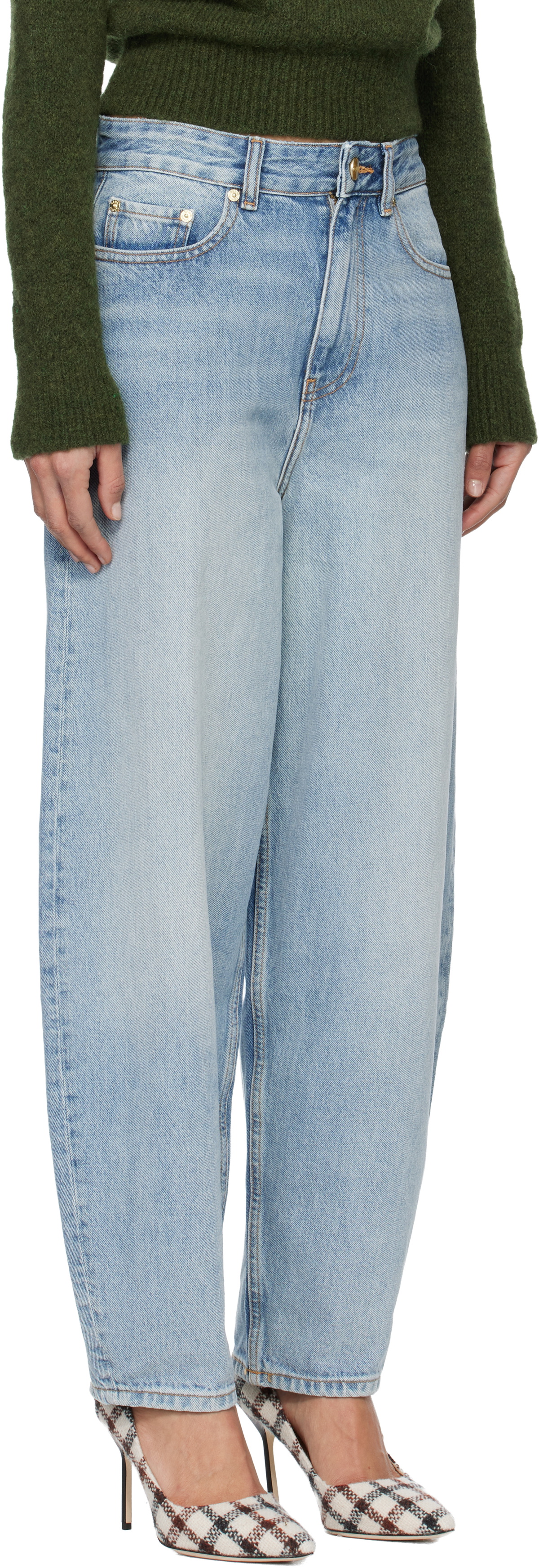 GANNI Blue Loose Rigid Stary Jeans GANNI