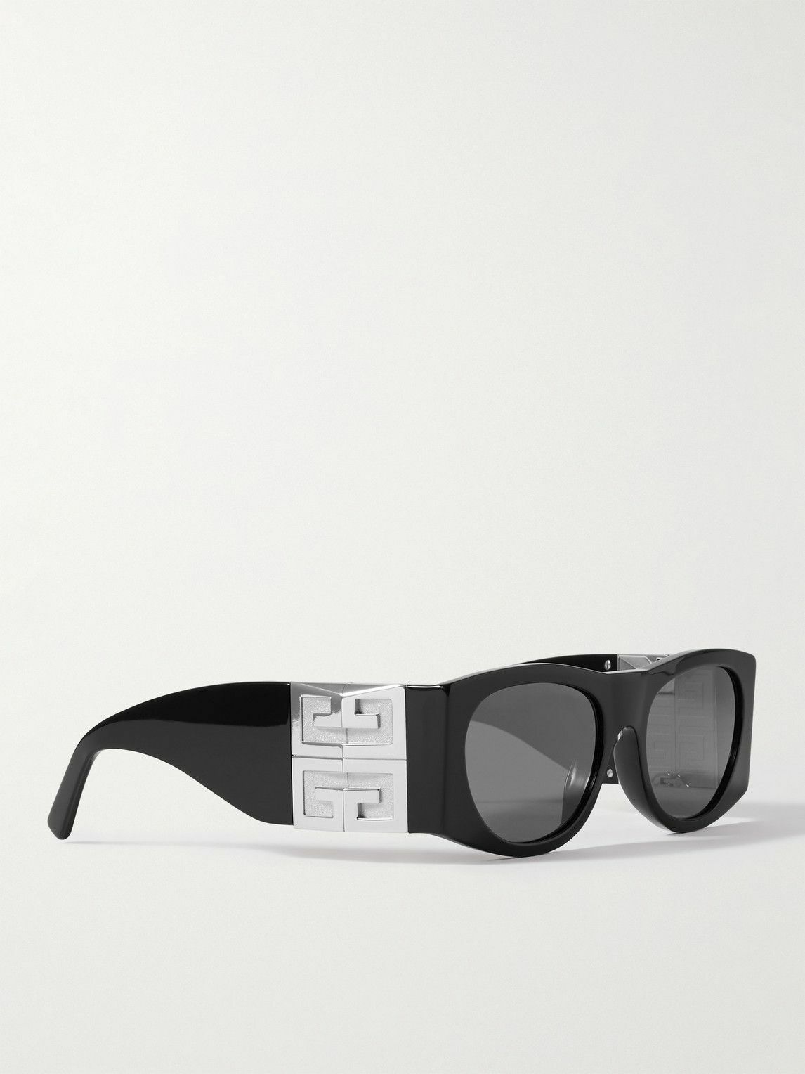 Givenchy - Rectangular-Frame Silver-Tone and Acetate Sunglasses Givenchy