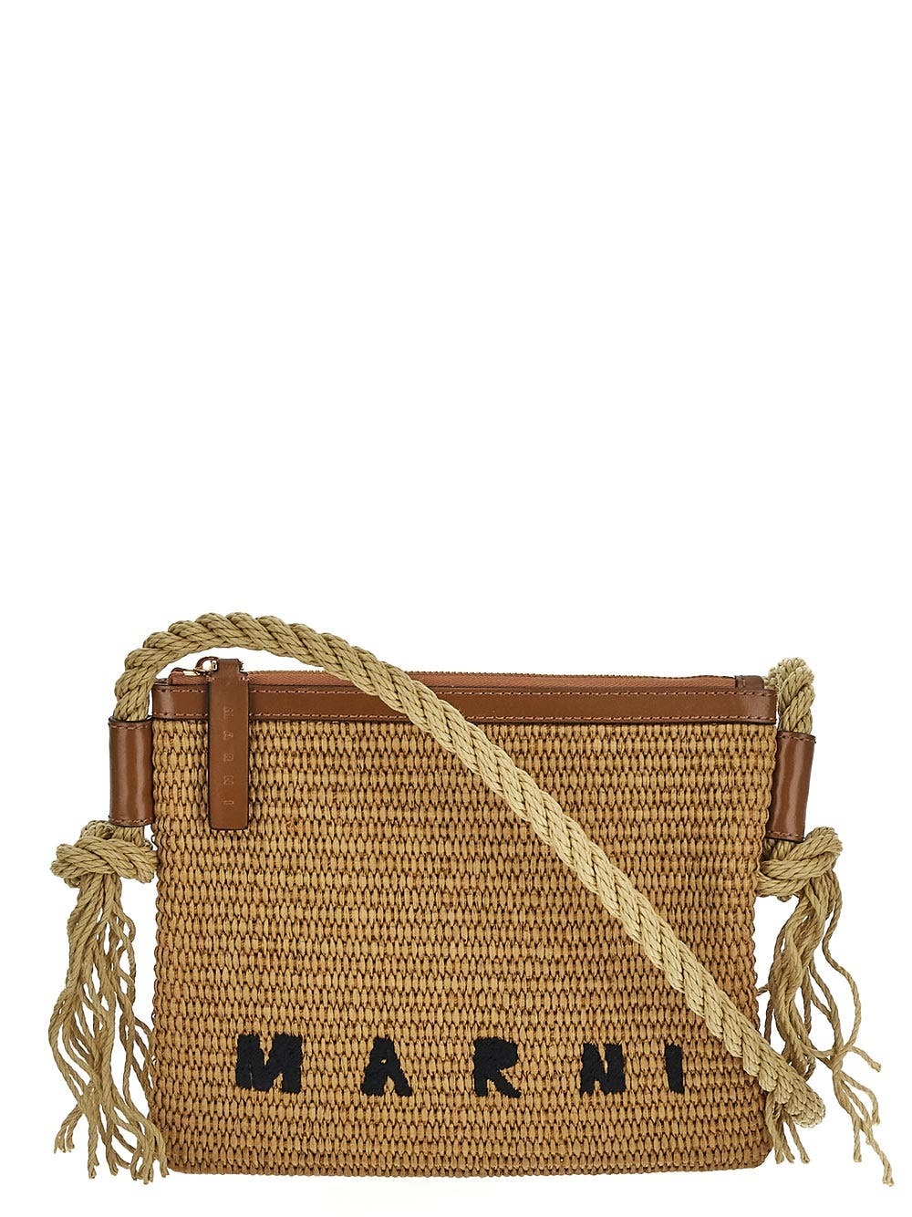 Marni Raffia Effect Crossbody Bag Marni