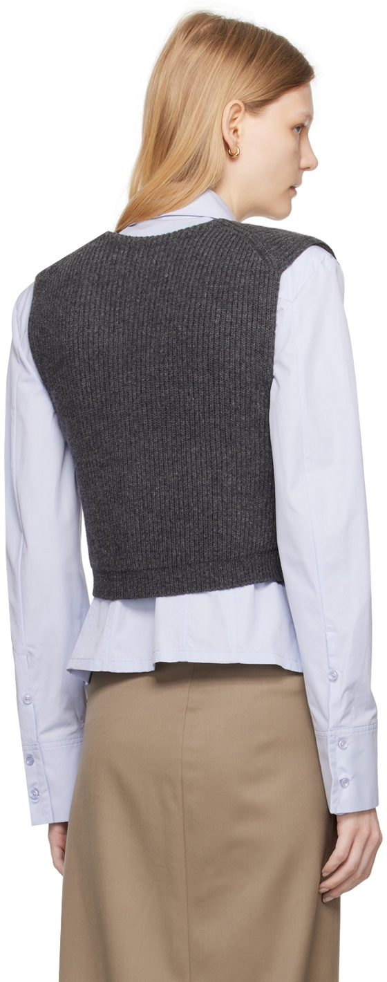 LOW CLASSIC Gray Button Up Vest Low Classic