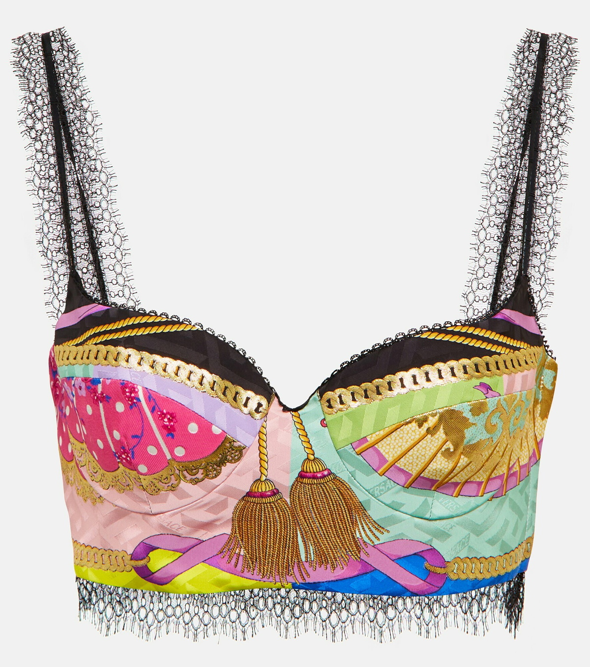 Versace - I Ventagli satin bralette Versace