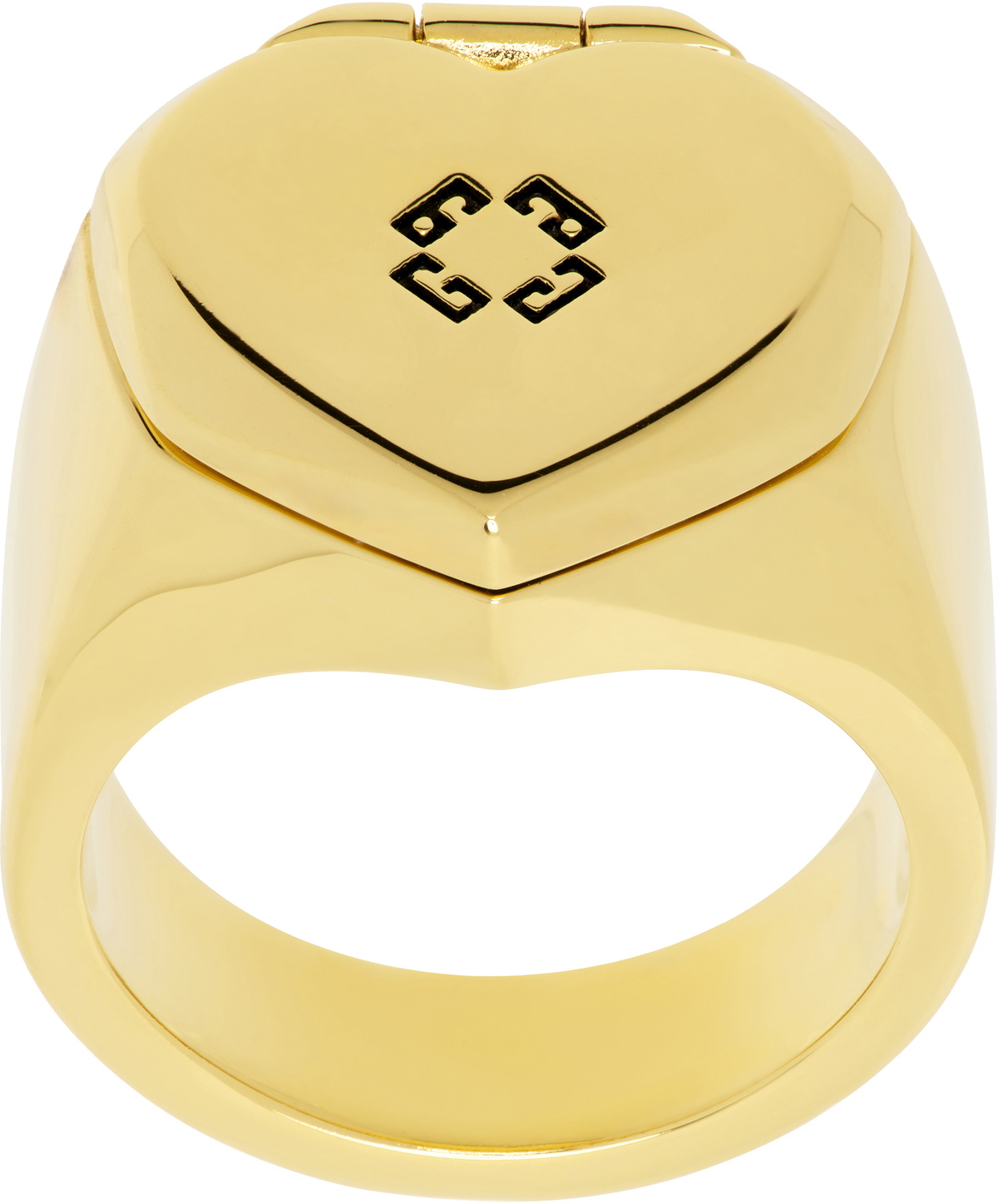 Givenchy Gold Heart Mirror Signet Ring Givenchy