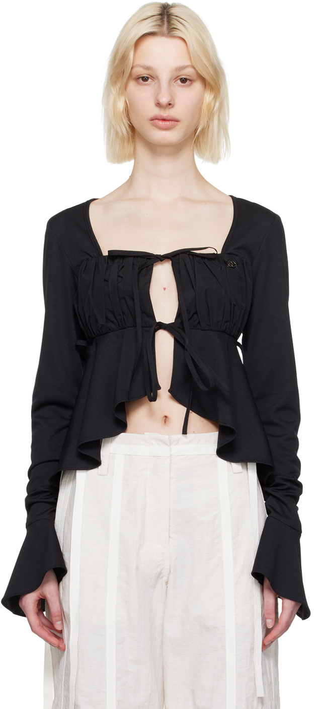 Kijun Black Gathered Blouse Kijun