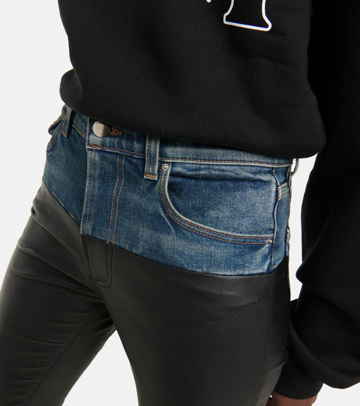 Amiri - Flared denim and leather pants Amiri