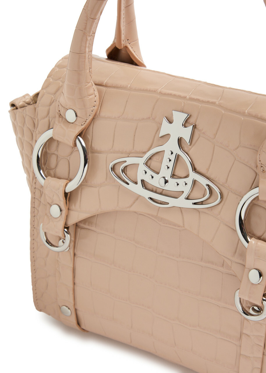 Vivienne Westwood Betty Small Crocodile-effect Leather top Handle bag - Cream - One Size ...