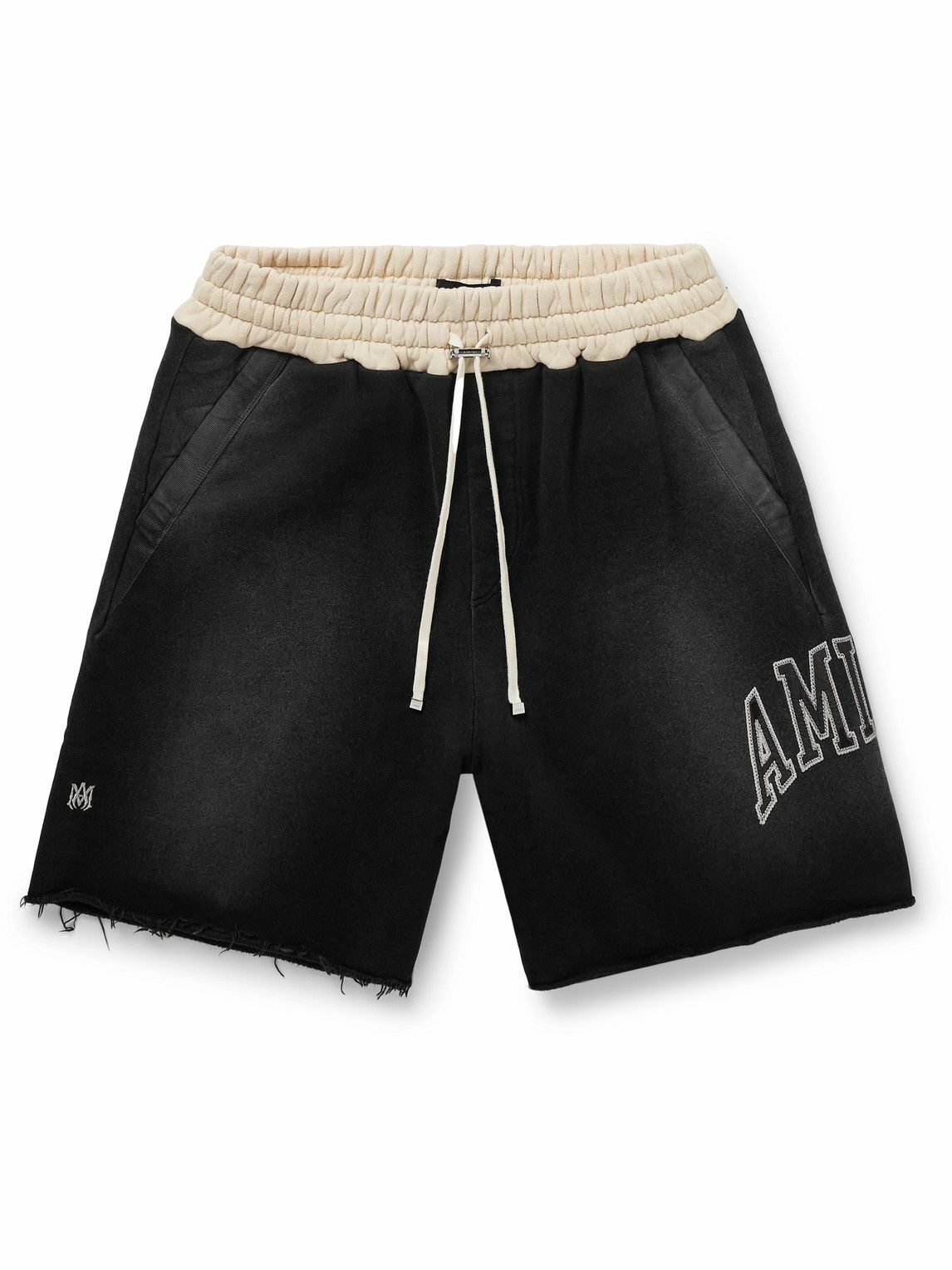 AMIRI - Straight-Leg Logo-Appliquéd Cotton-Jersey Shorts - Black Amiri
