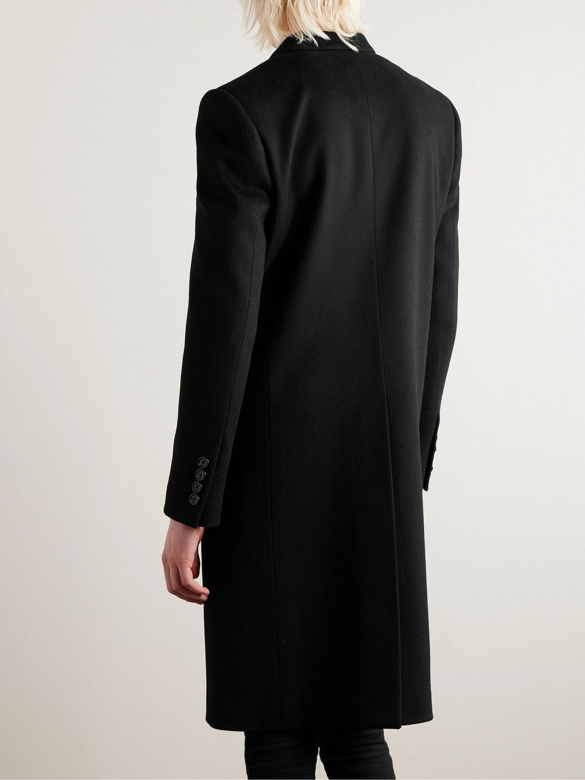 CELINE - Slim-Fit Double-Breasted Wool Coat - Black Celine
