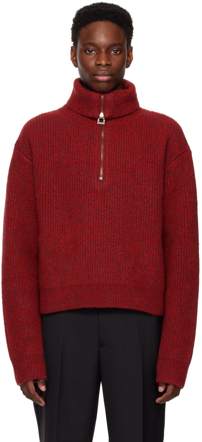 Wooyoungmi Red Half-Zip Sweater Wooyoungmi