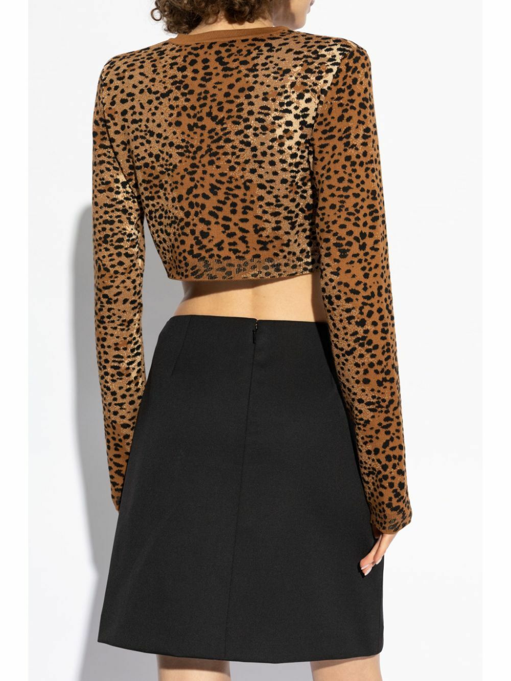 Versace Leopard-Print Cropped Cardigan Versace