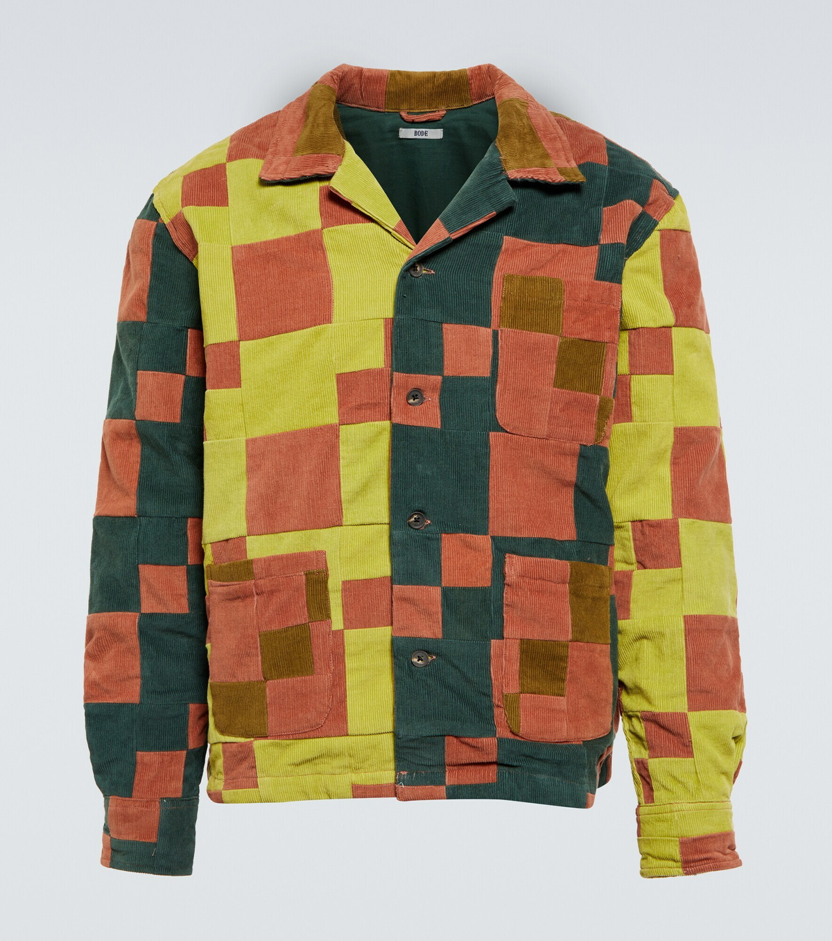 Bode - Patchwork cotton corduroy overshirt Bode