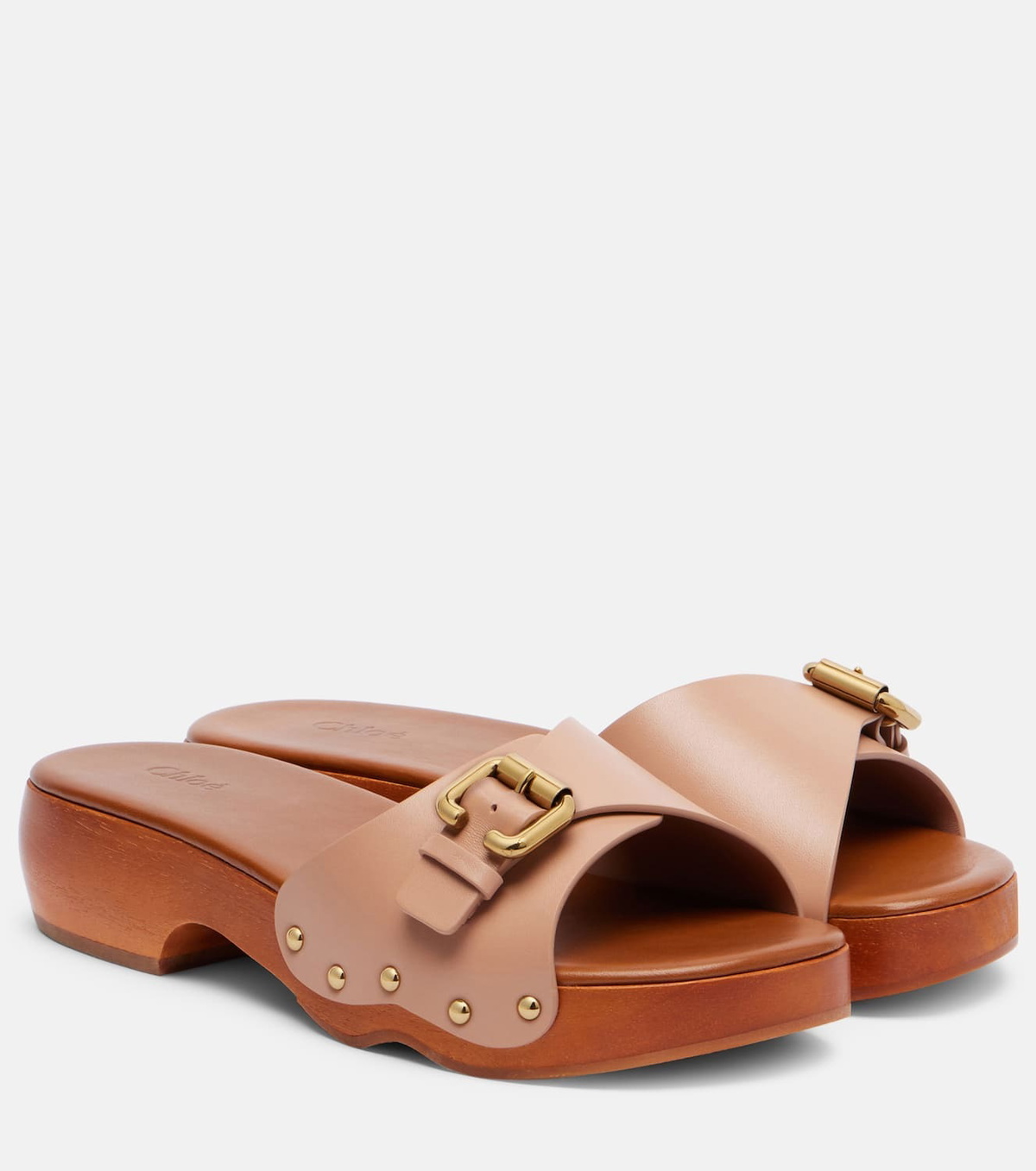 Chloé Jeannette 40 embellished leather clogs Chloe