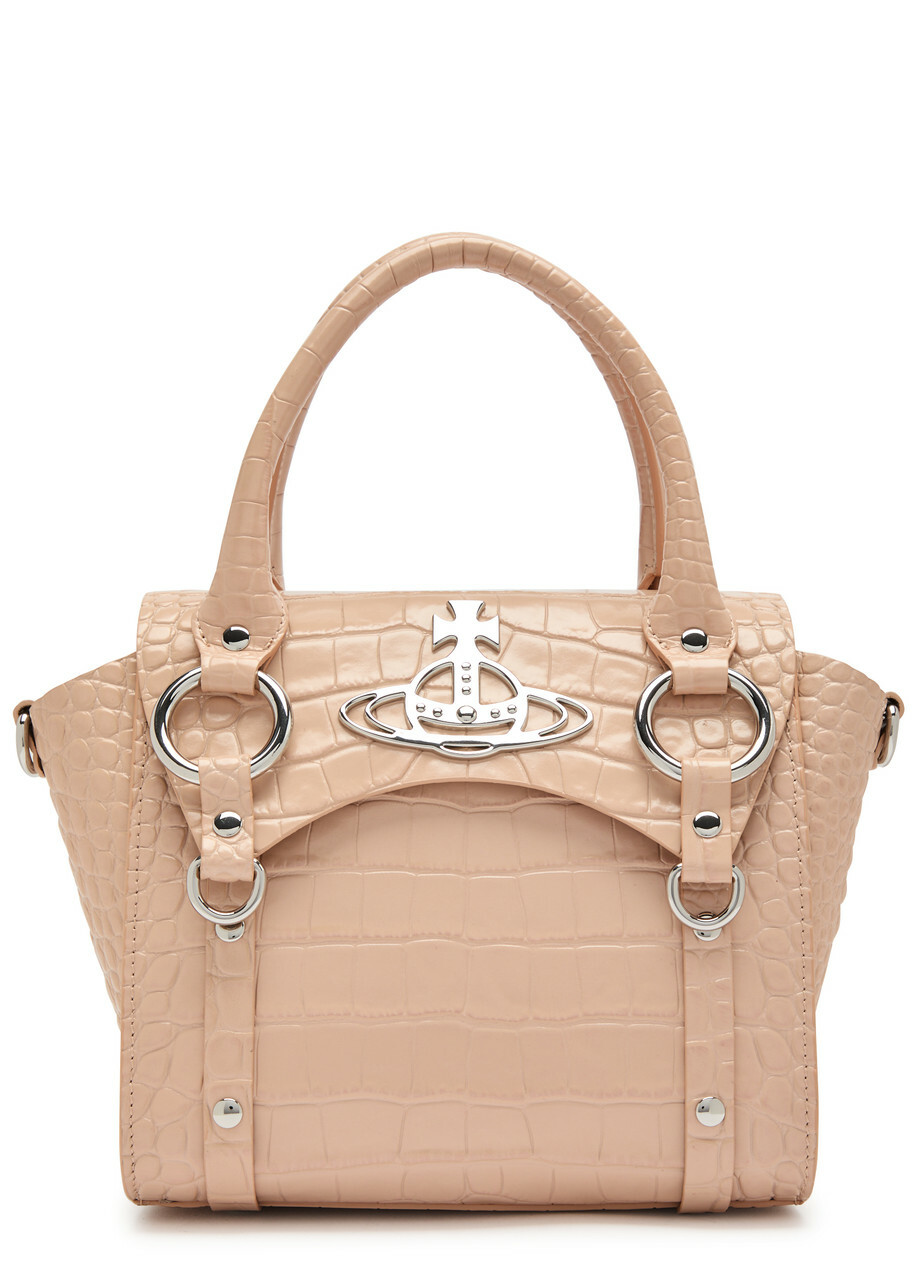 Vivienne Westwood Betty Small Crocodile-effect Leather top Handle bag - Cream - One Size ...