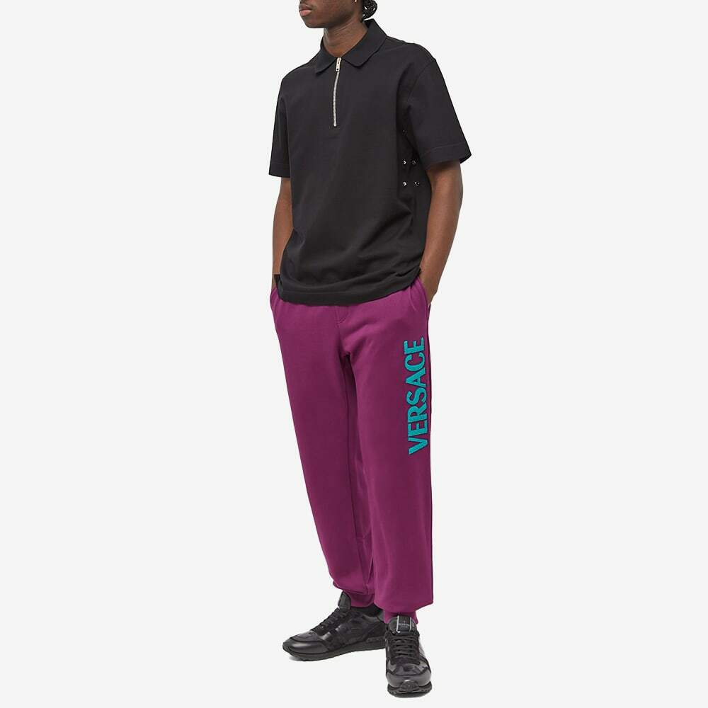 Versace Men's Logo Applique Sweat Pant in Plum Versace