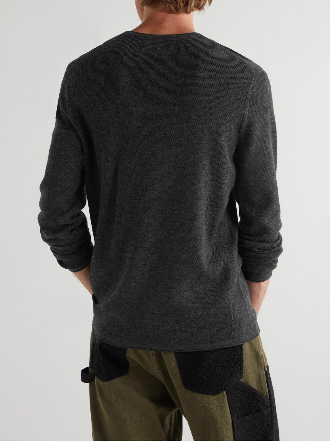 Rag & Bone - Collin Honeycomb-Knit Merino Wool-Blend Sweater - Gray Rag and Bone