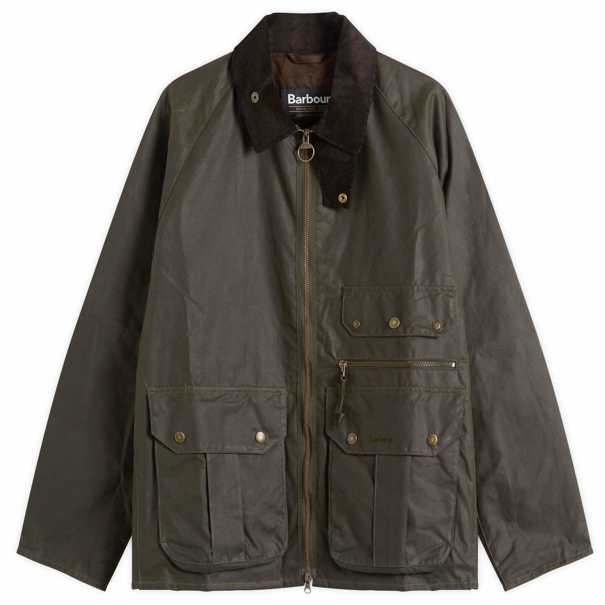 Barbour Men's Re-Engineered Blackett Spey Wax Jacket in Archive Olive ...