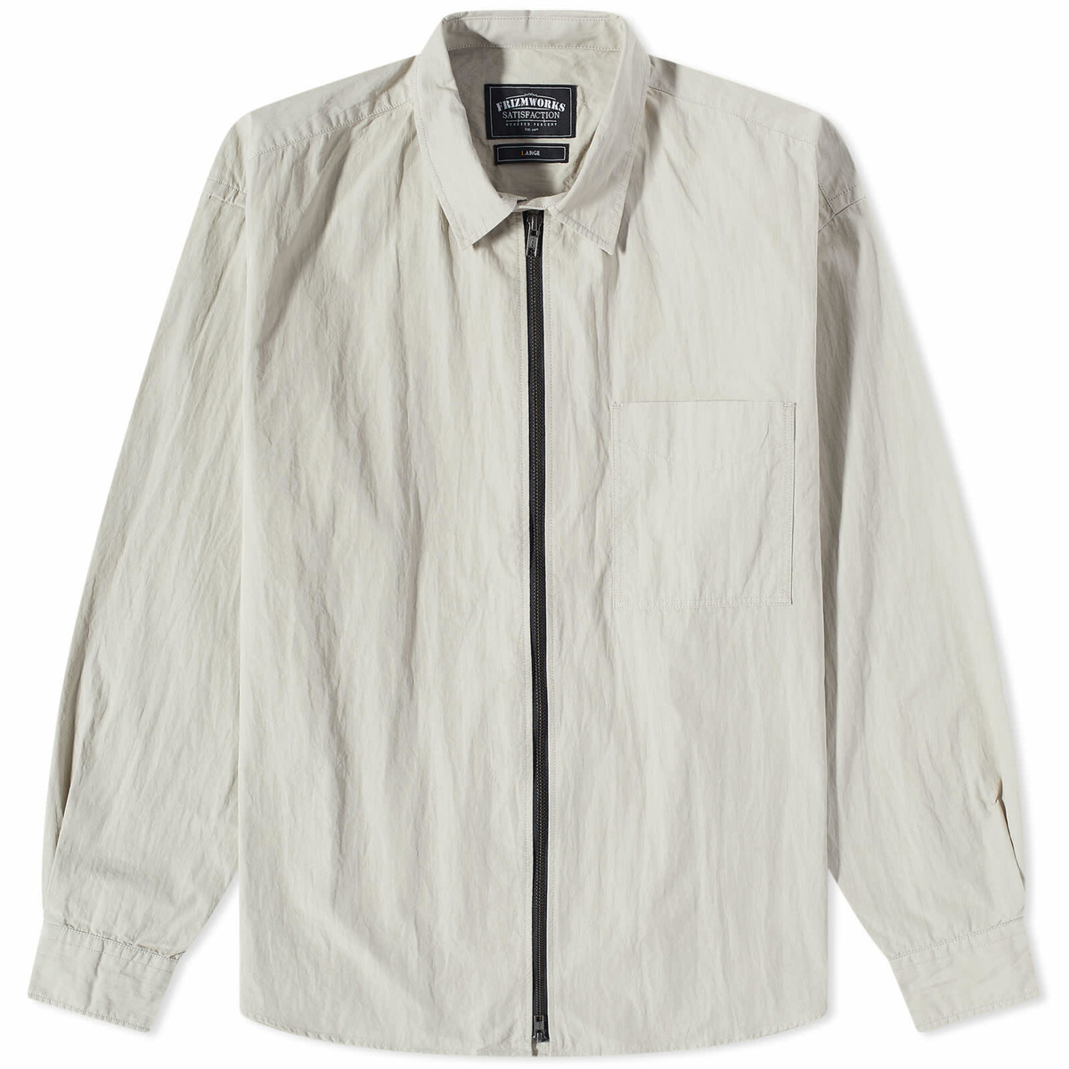 FrizmWORKS Men's Full Zip Shirt in Light Grey FrizmWORKS