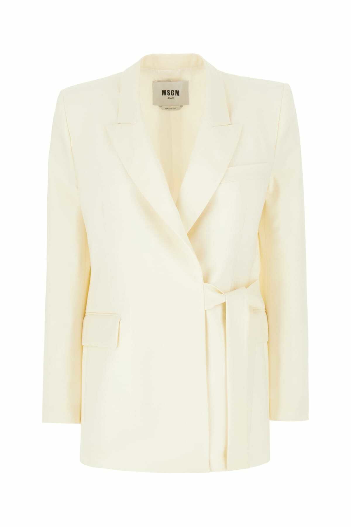 MSGM Ivory Stretch Wool Blazer MSGM